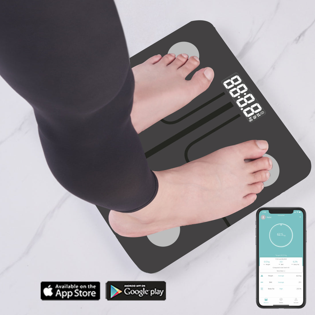 Digital Human Weighing Scale, BMI Weight Scale with Body Fat Analyzer ...
